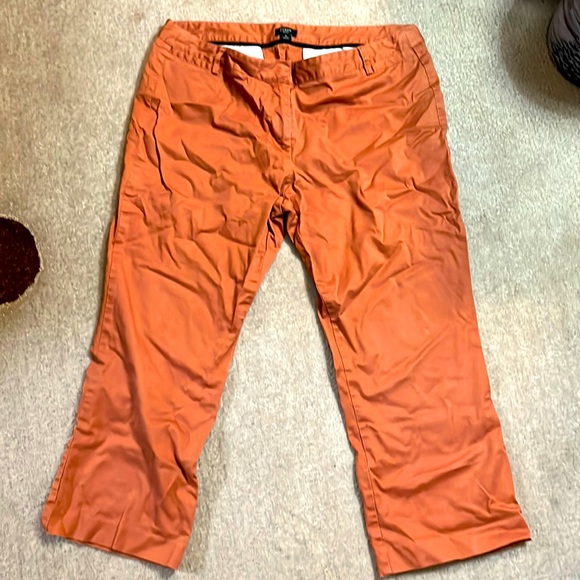 J. Crew | Pants & Jumpsuits | Jcrew Stretch Rust Colored City Fit Capri ...